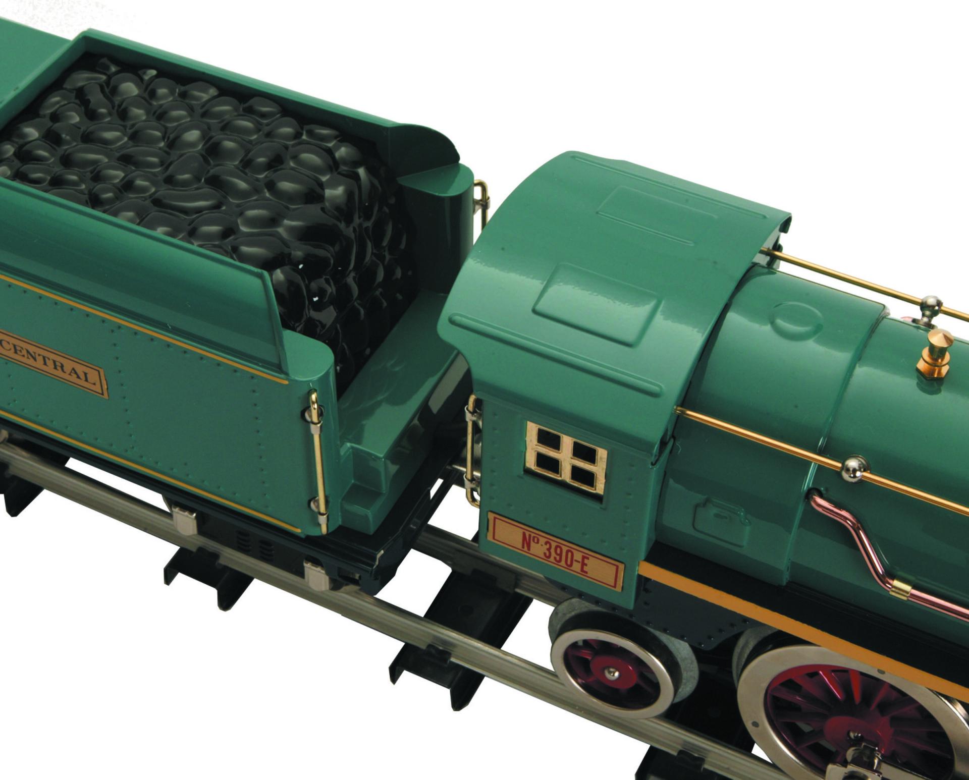 Two-Tone Blue w/Brass Std. Gauge Tinplate No. 390 Steam Engine - w ...