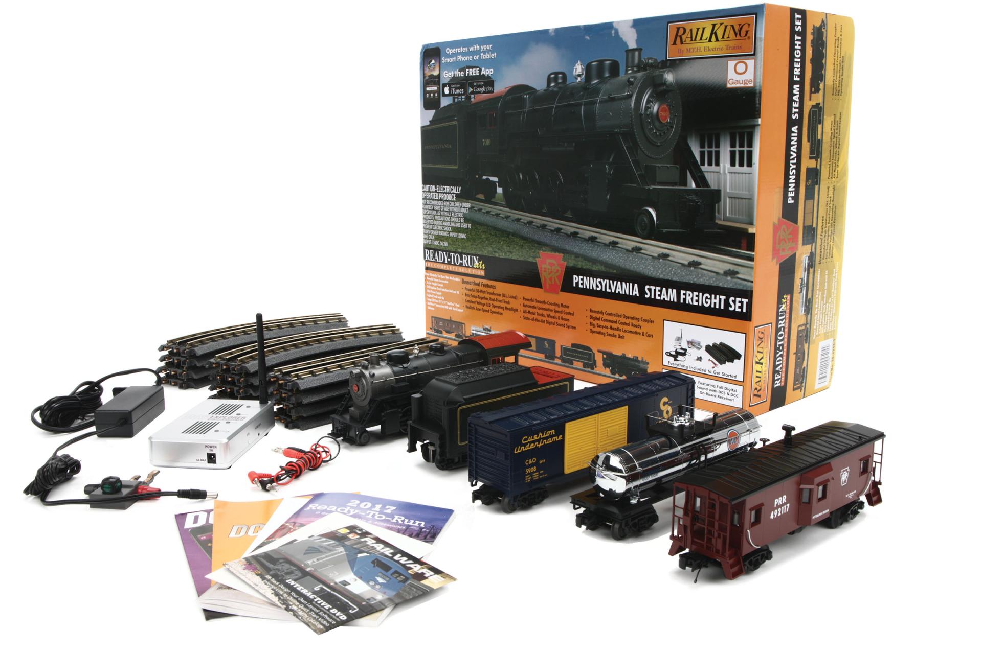 Pennsylvania O Gauge RailKing 2-8-0 Steam Freight R-T-R Train Set w ...