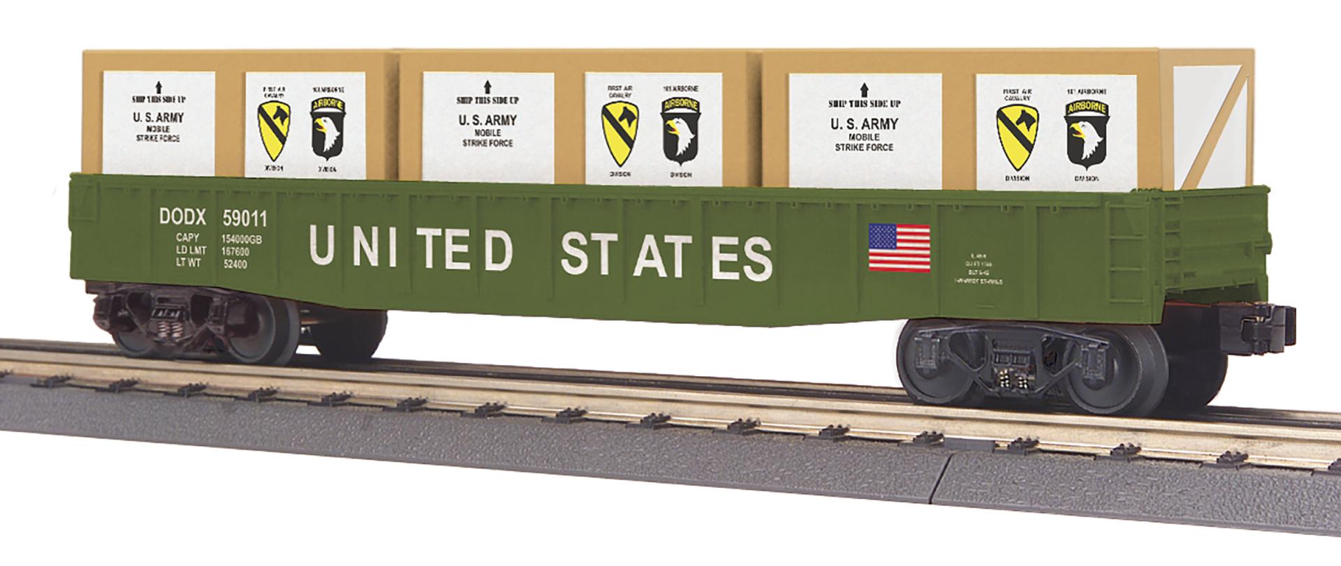 U.S. Army O Gauge RailKing Gondola Car w/Crates | MTH Trains