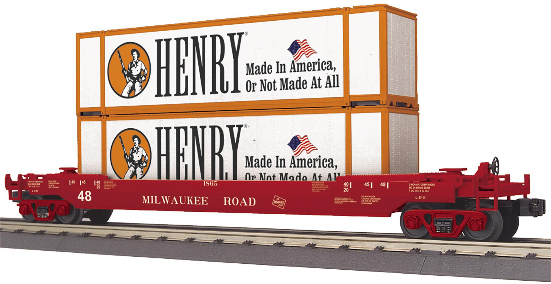 Milwaukee Road O Gauge RailKing Husky Stack Car | MTH Trains
